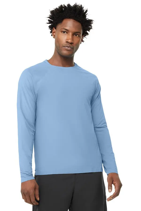 Alo Yoga Idol Long Sleeve Performance T-Shirt In Toluca Blue - 41